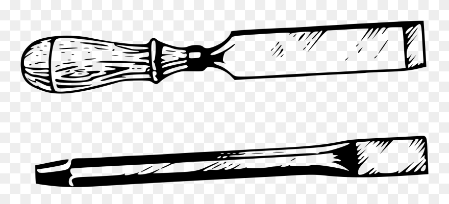 Download Drawn Wood Svg - Chisel Black And White Clipart (#5427638 ...