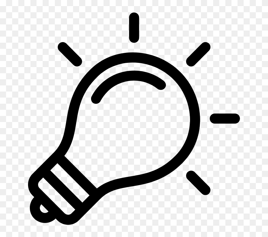 Idea Icon - Transparent Background Lightbulb Clipart - Png Download ...