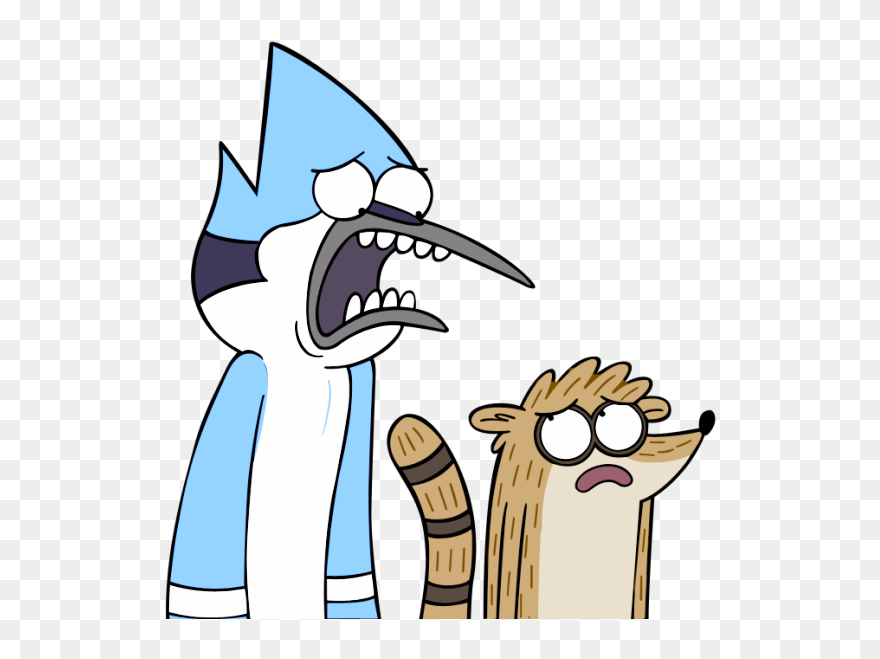 Rigby And Mordecai Looking Eachother - Mordecai And Rigby Sad Clipart ...