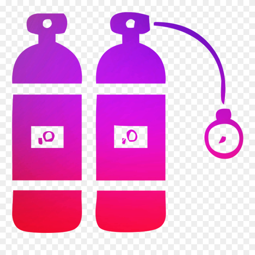 Underwater Cylinder Set Icons Computer Diving Scuba - O2 Cylinder Icon ...