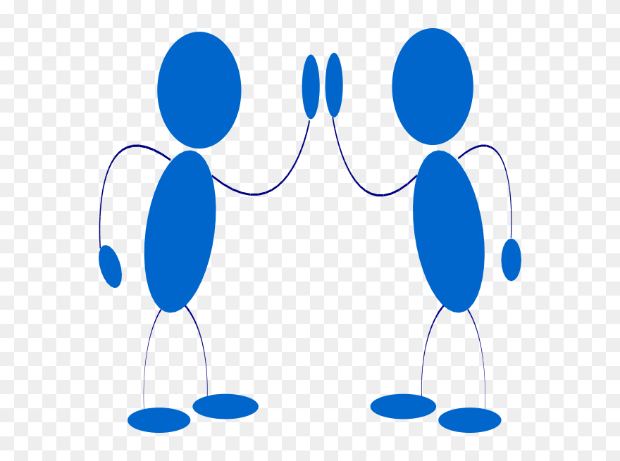 Blue Men Hi5 Clip Art At Clke - High Five Clip Art Free - Png Download ...
