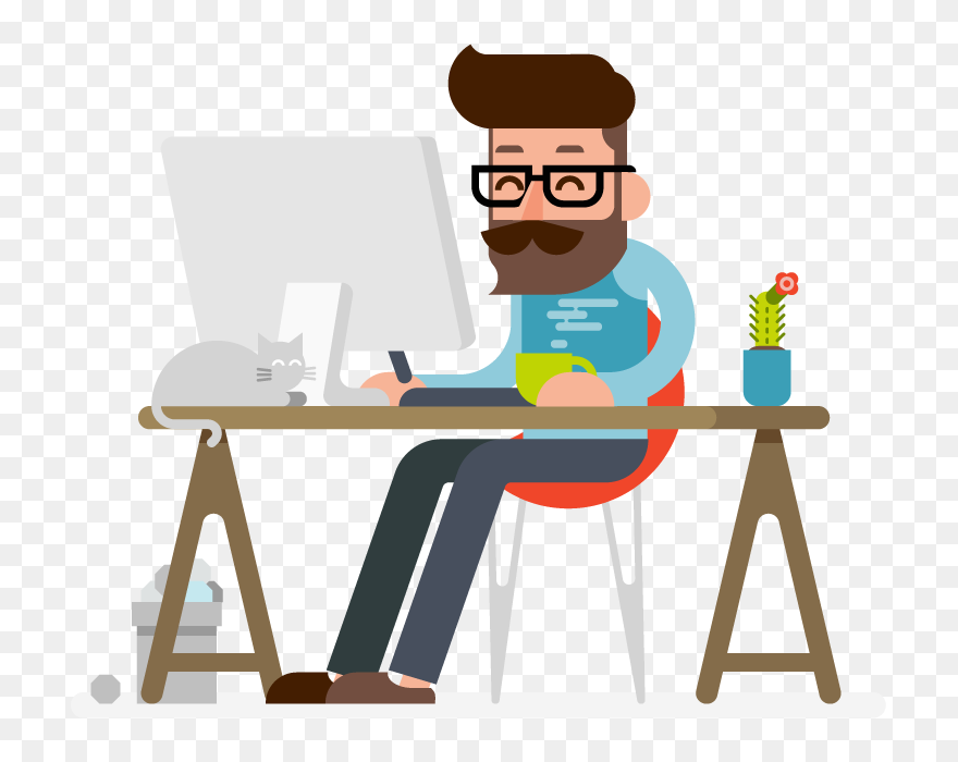 Working On Computer Clipart