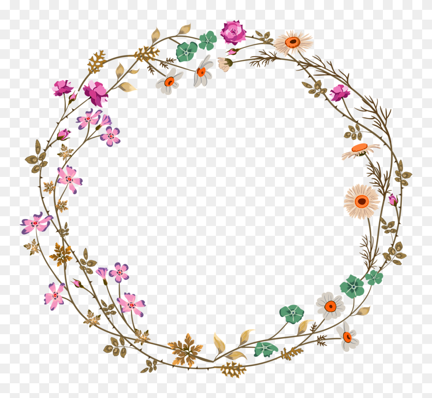 Download Flower Circle Border Transparent Background Clipart (#5447201 ...