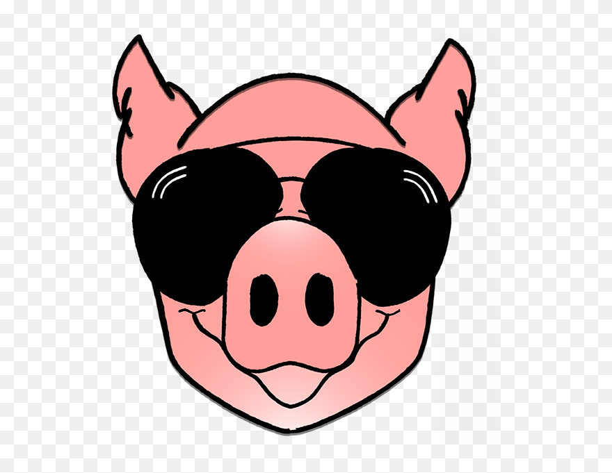 High Beams Logo On Behance - Pig With Sunglasses Clipart (#5451879 ...
