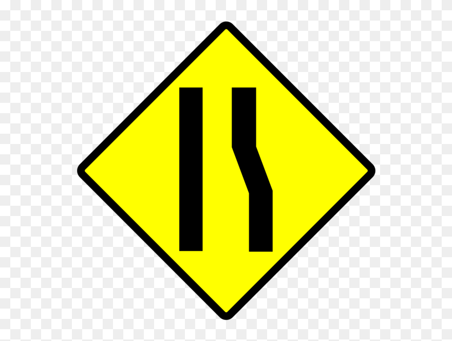 Reduction In Lanes Sign Clipart (#5452715) - PinClipart