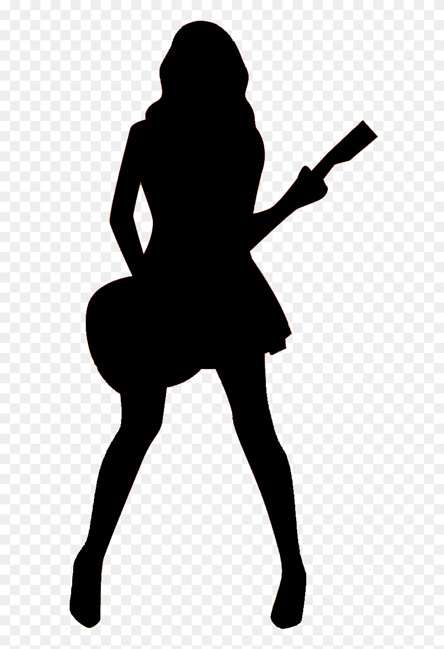 Co - Female Rock Star Silhouette Clipart (#5455923) - PinClipart
