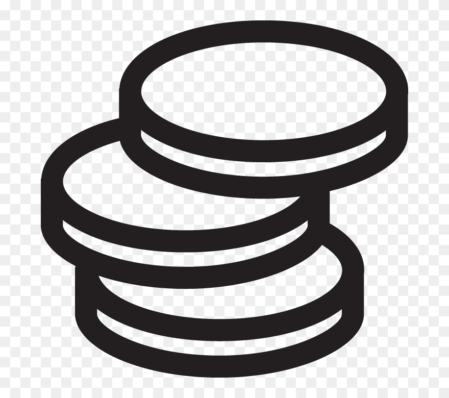 Download Clip Art Transparent Coin Black And White Clipart - White Coin ...