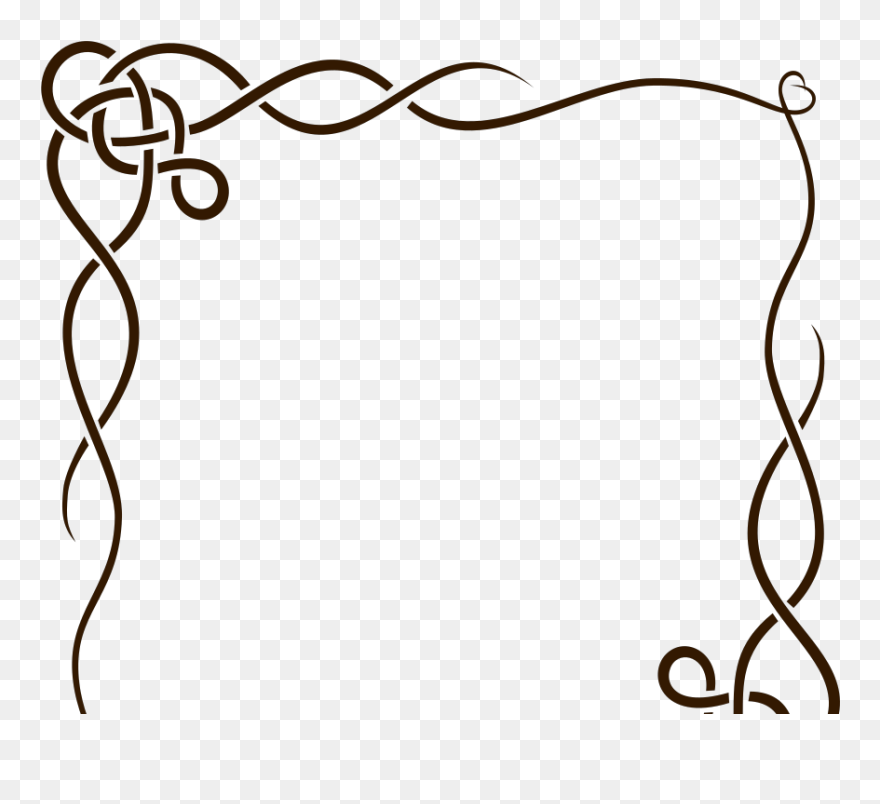 Download Leafless Vine Frame Svg Clip Arts - Elegant Border Lines Png ...