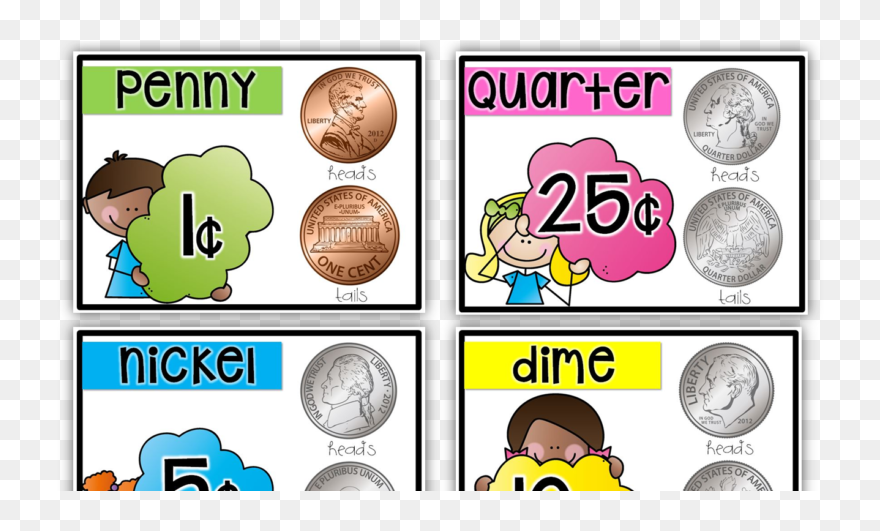 Download Transparent Penny Nickel Dime Quarter Clipart - Penny Nickel ...