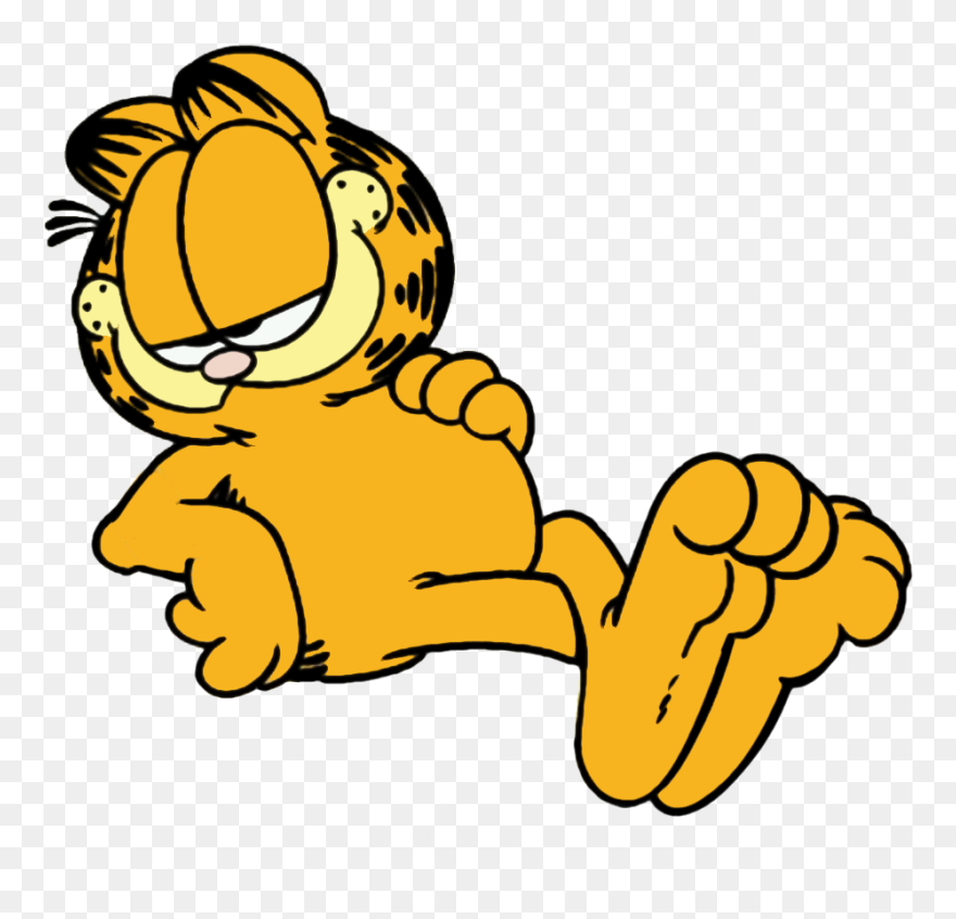 #garfield #sitting #relaxing #sticker #happy - Cartoon Clipart ...