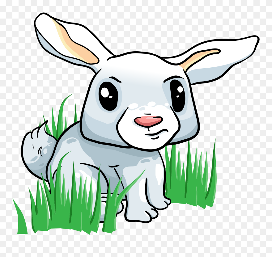 Vector Rabbit In The Grass - Cartoon Clipart (#5481249) - PinClipart
