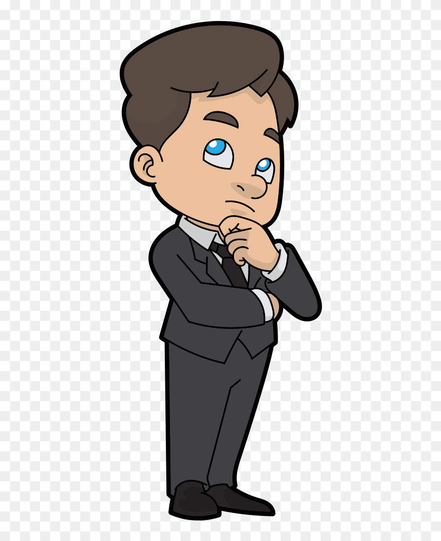 Thinking Cartoon Businessman - Cartoon Thinker Png Clipart (#5486943 ...