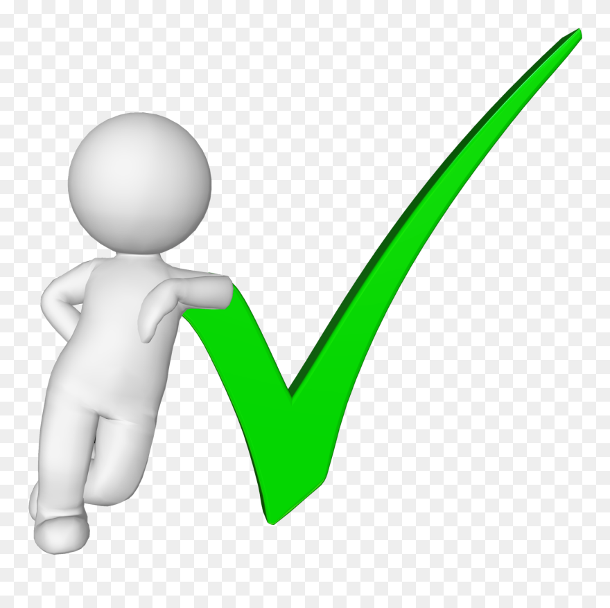 Download 3d Man Check Mark With Transparent Background - Clipart ...