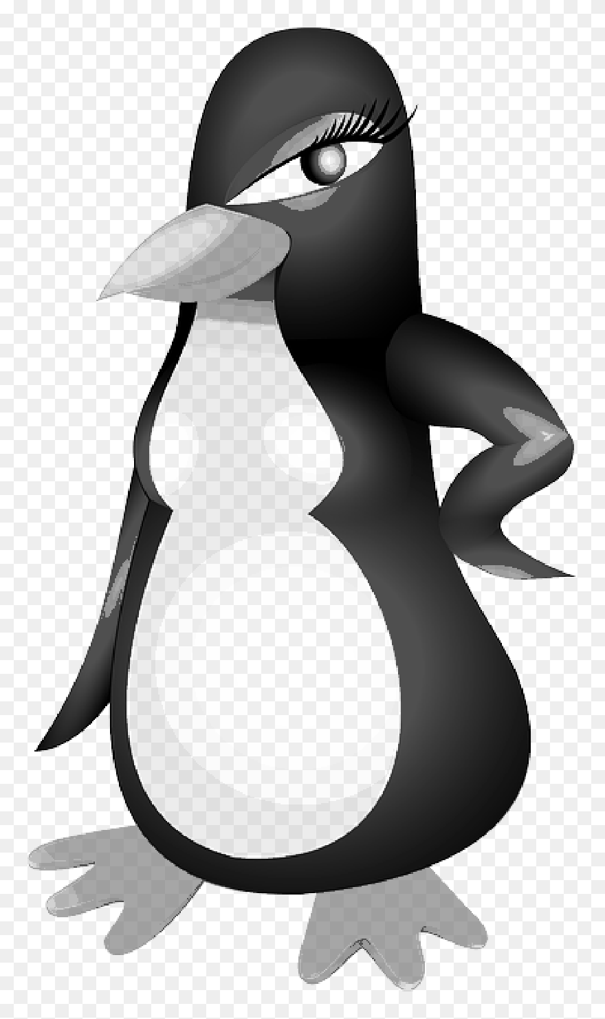 Download Penguin, Female, Girl, Cartoon, Bird, Avatar, Makeup - Openclipart Org - Png Download ...