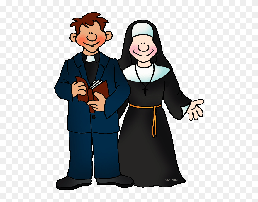 Sacrament Of Holy Orders Cartoon , Png Download - Priest And Nun ...
