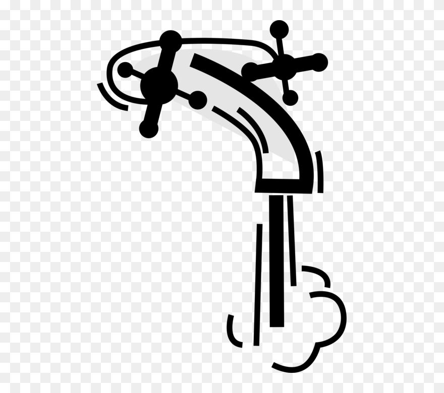 Transparent Clipart Faucet With Running Water - Png Water Tap Running ...