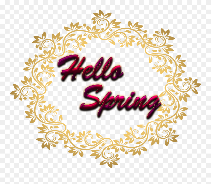 Transparent Hello Spring Clipart - Png Round Border Logo (#5528735 ...