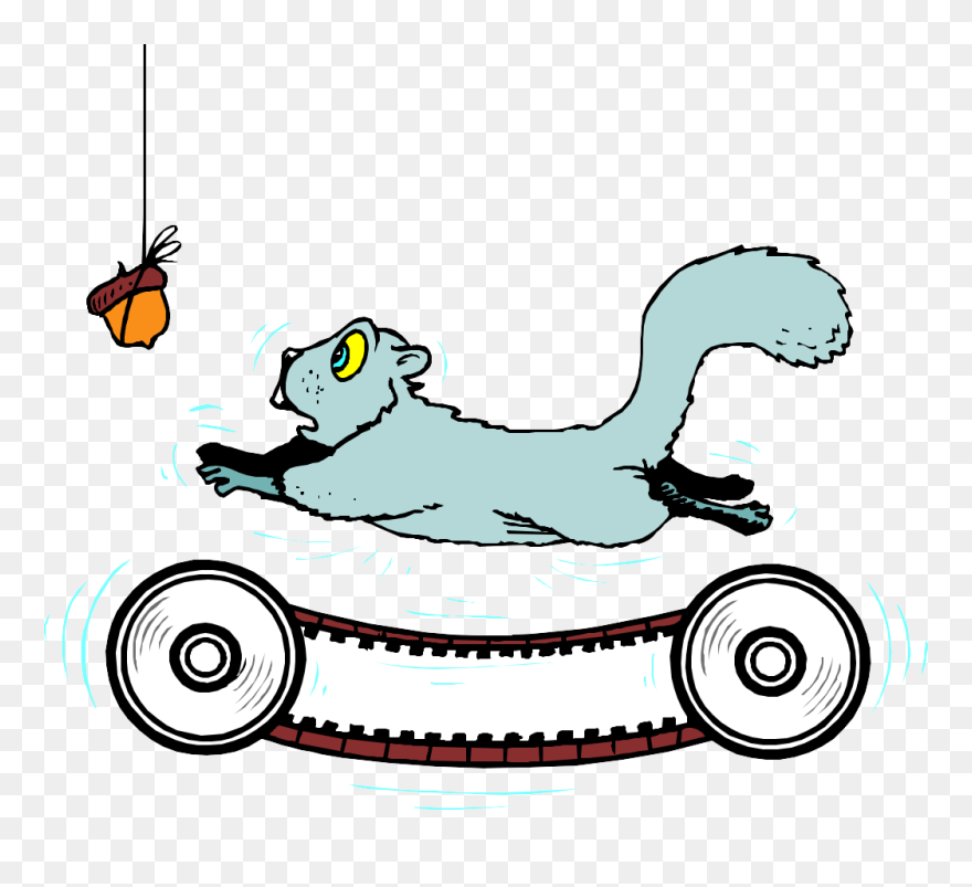 Transparent Focus Clip Art - Squirrel Running On A Treadmill - Png ...