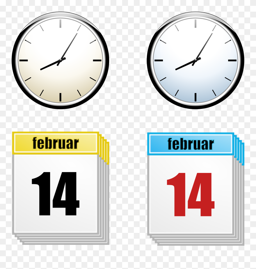 Clock And Calendar Vector Image - Time Calendar Clipart - Png Download ...