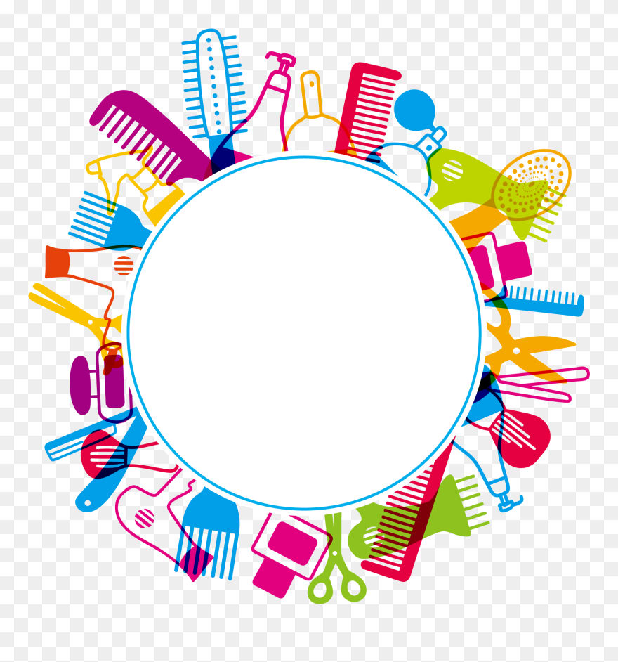 Comb Hairdresser Beauty Parlour Cosmetology - Hair Salon Border Clipart ...