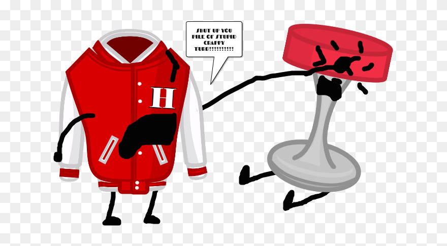 Varsity Jacket Punches Stool In The Eye - Bfdi Jacket Clipart (#5538972 ...
