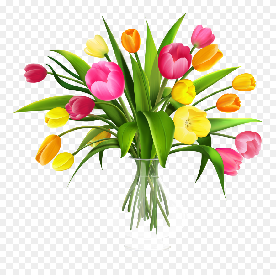 Easter Flower Clipart One - Tulip Bouquet Clipart - Png Download ...