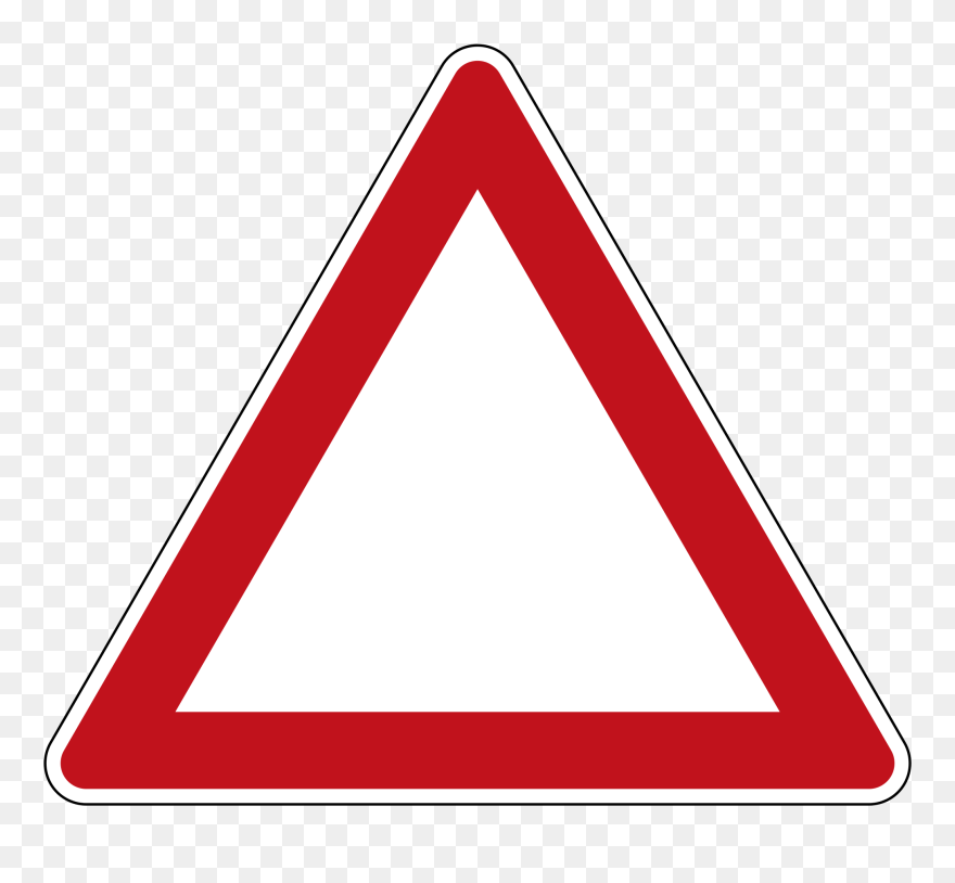 Transparent Triangles Clipart - White And Red Triangle Sign - Png ...