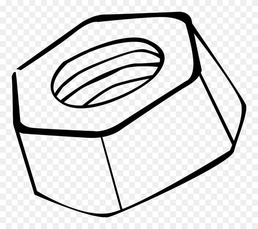 Vector Illustration Of Lock Nut Bolt Threaded Hardware - Clipart Nuts ...