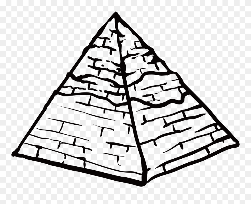 Download Transparent Pyramid Hand Drawn - Pyramid Clipart Black And ...