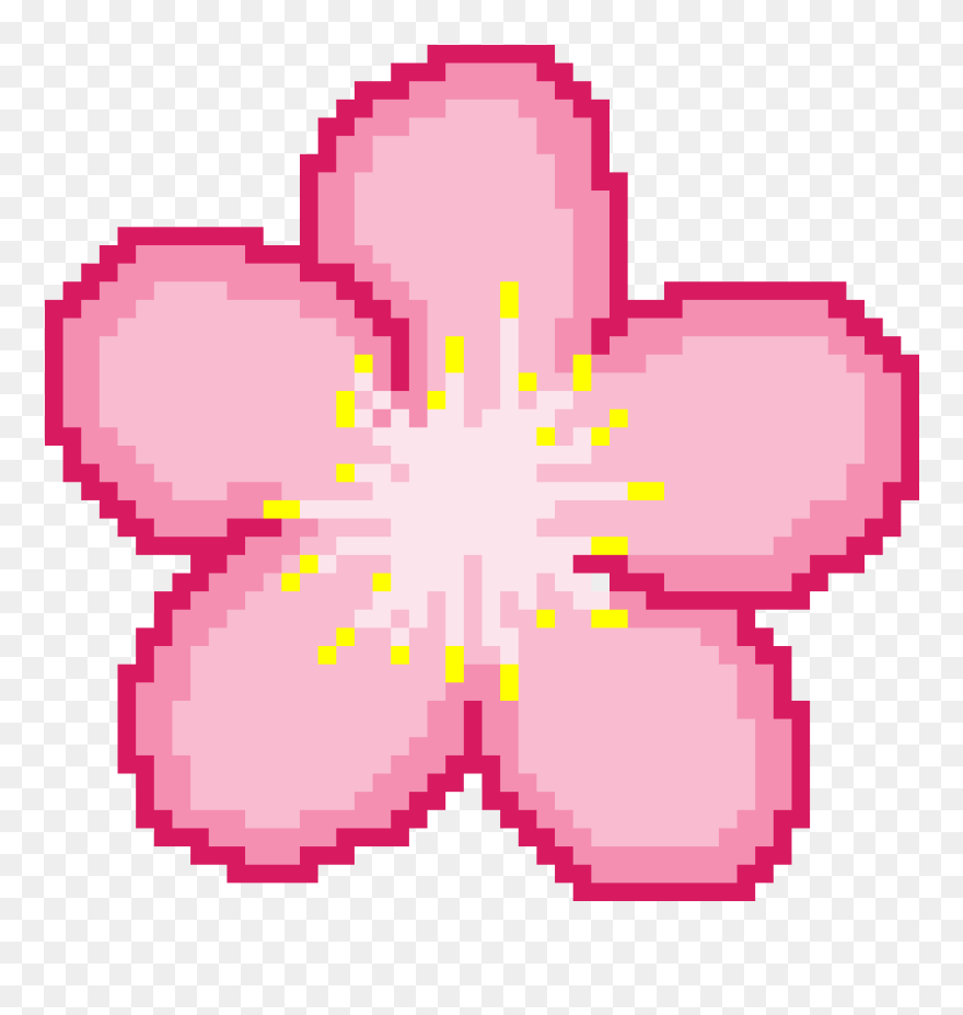 Download Transparent Sakura Flower Png - Sakura Blossom Pixel Art ...