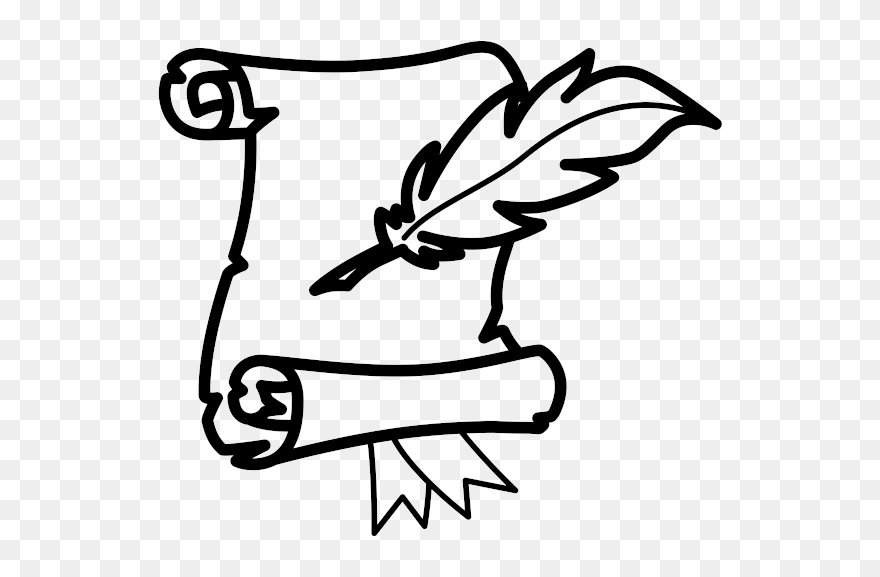 Scroll And Quill Drawing Clipart (#5577561) - PinClipart