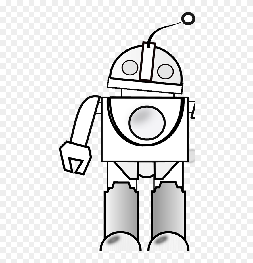 Robot Black And White Clip Art - Png Download (#5587516) - PinClipart