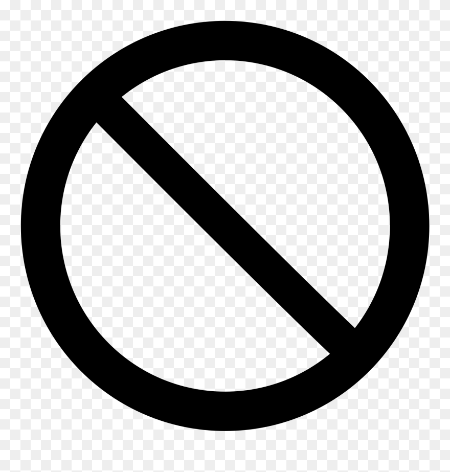 Prohibited Symbol Svg Clip Arts - Circle With A Line Through - Png ...