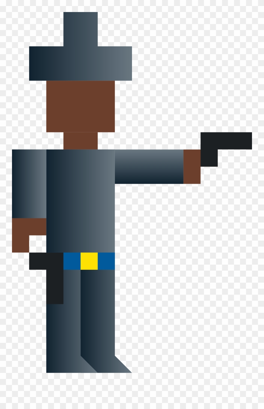 Gun Shot Clipart Gun Shoot - Pixel Art Man With Gun - Png Download ...