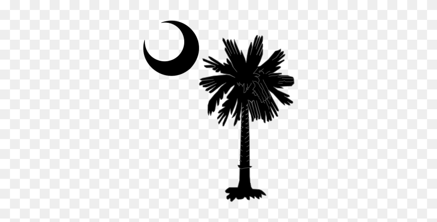 Sc Palmetto Tree Blue Right Side Moon Png Icons - South Carolina Flag ...