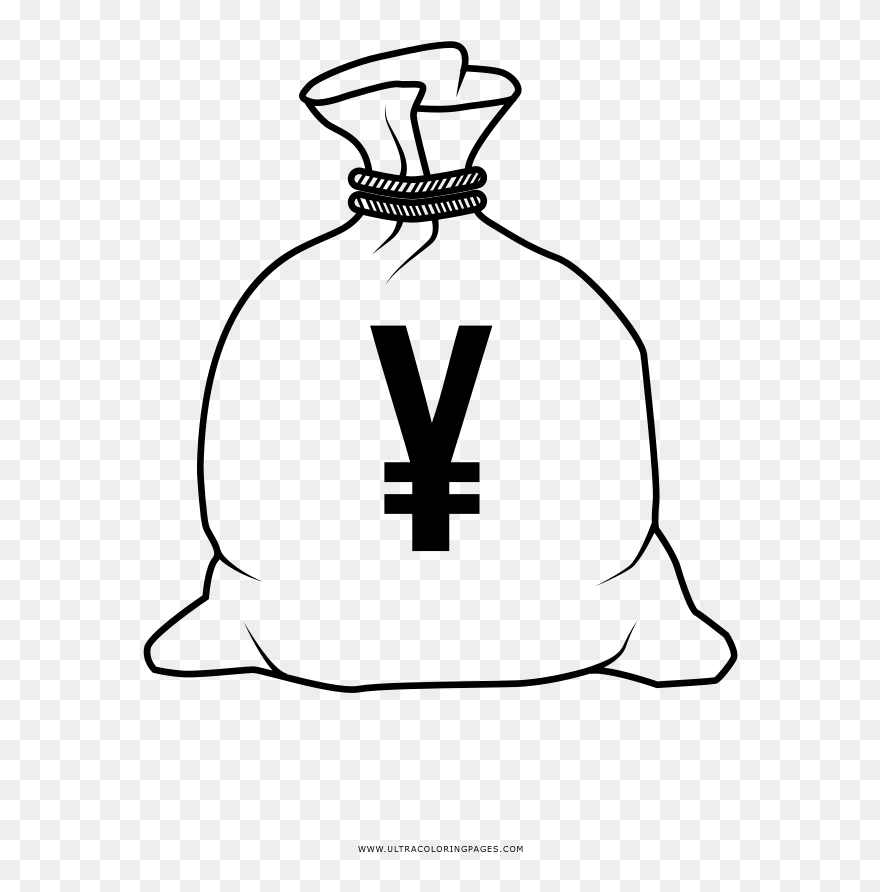 Money Bag Coloring Page - Savings Black And White Clipart (#5604431 ...