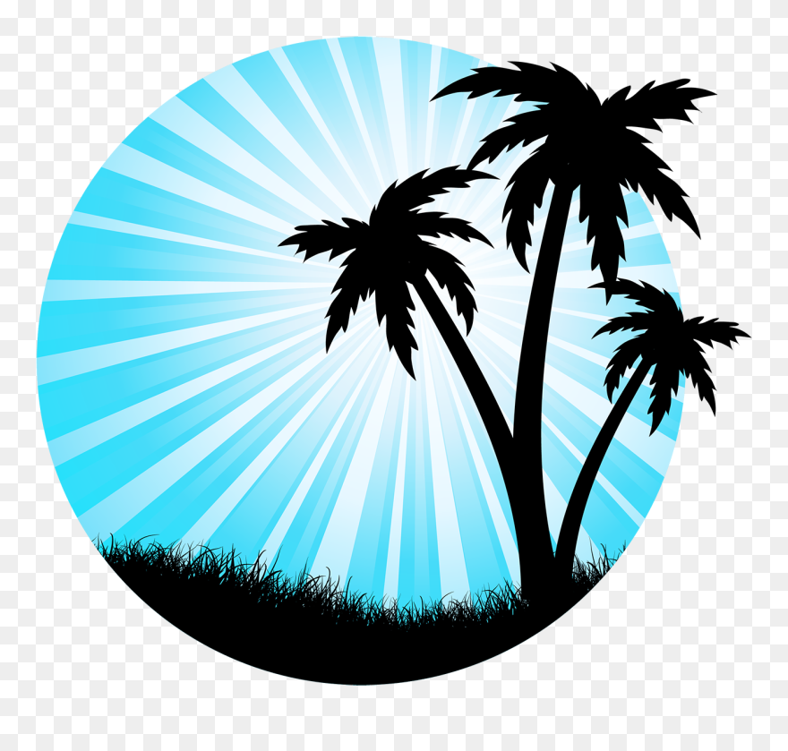 Arecaceae Silhouette Tree Drawing - Simple Pom Tree Drawing Clipart ...