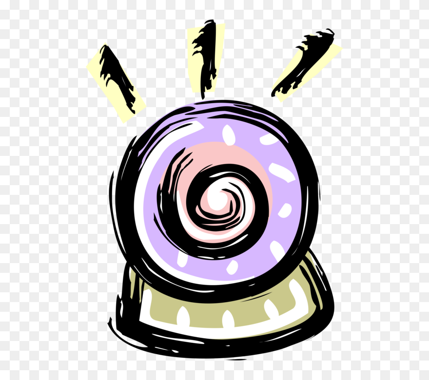 Vector Illustration Of Crystal Ball Orbuculum Glass Clipart (#5622321 ...