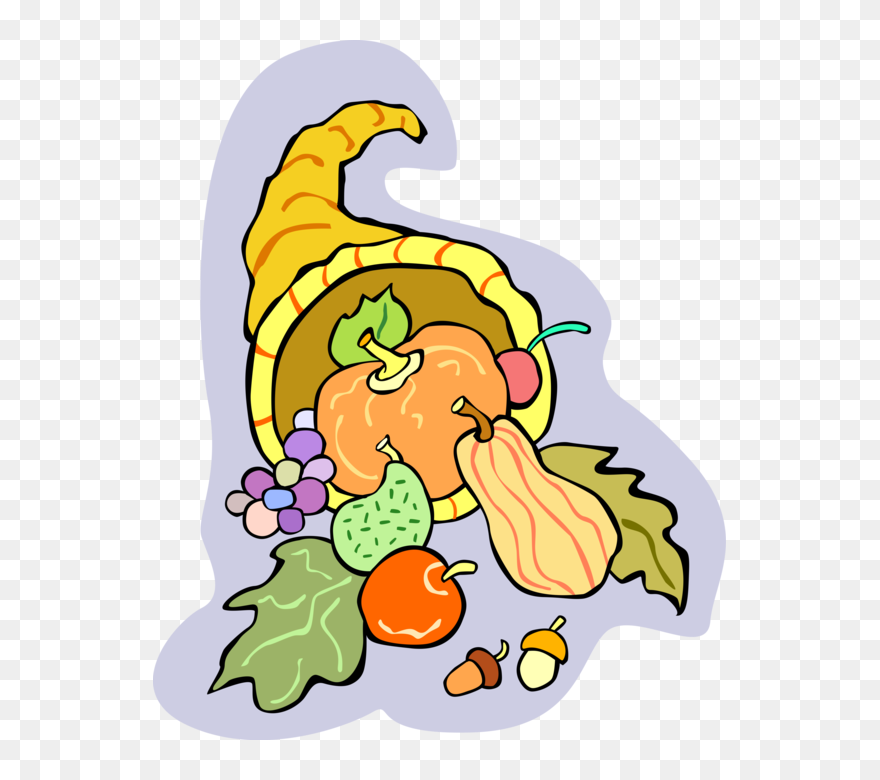 Vector Illustration Of Cornucopia Horn Of Plenty With Clipart (#5623519 ...