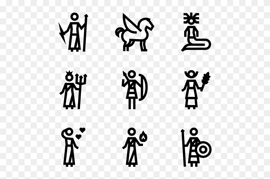 Download Text,font,line Art,black And - Greek God Apollo Icon Clipart ...