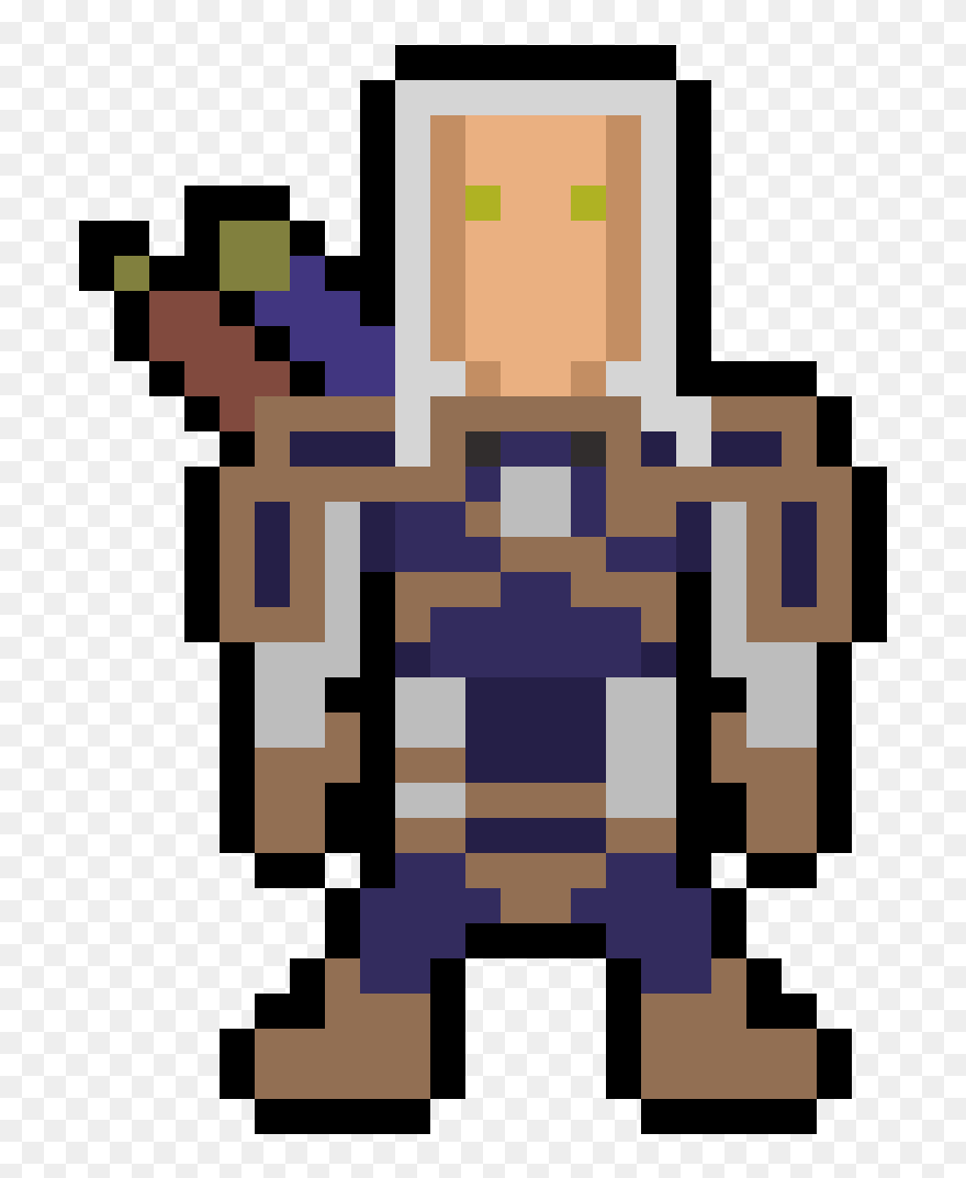 [cc]witcher Geralt Pixel Art Experiment - Transparent Dwarf Pixel Art ...