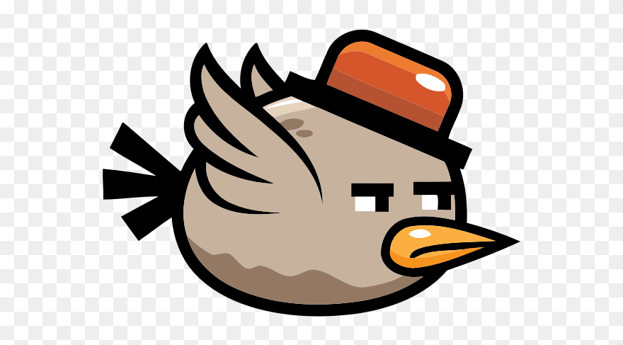 Cartoon Bird With A Hat - Flappy Bird Icon Png Clipart (#5654673 ...