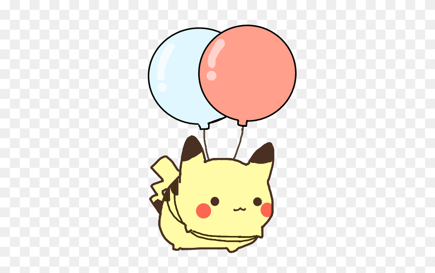 Download Cute Pikachu Clipart - Pikachu Floating With Balloons - Png ...