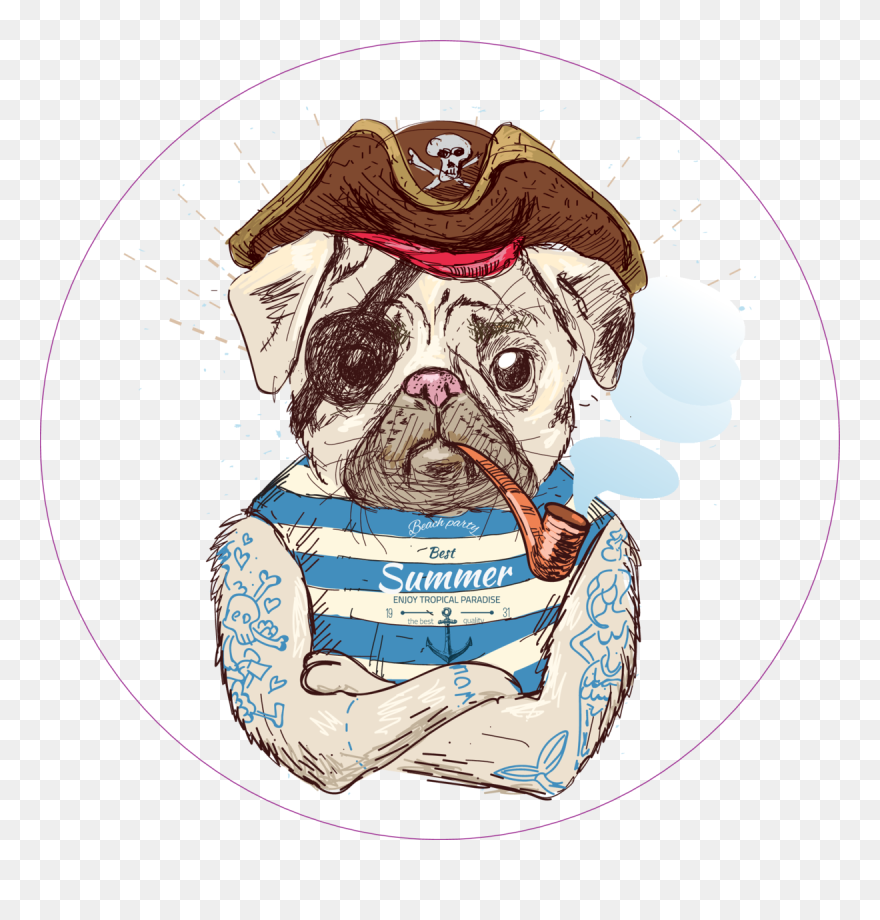 Download Transparent Pug Face Clipart - Cute Dog Drawing Illustration ...