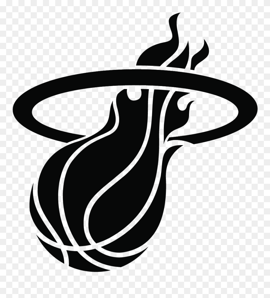 Download Miami Heat Creative Team - Miami Heat Logo Black Clipart ...