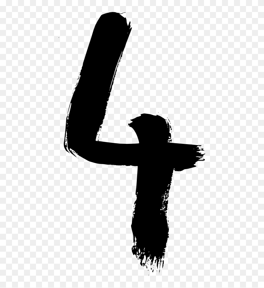 Black Number 4 Png Clipart (#5690998) - PinClipart