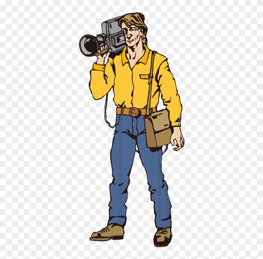Camera Operator Photographer Clip Art Hand Painted - Video Camera Clip ...