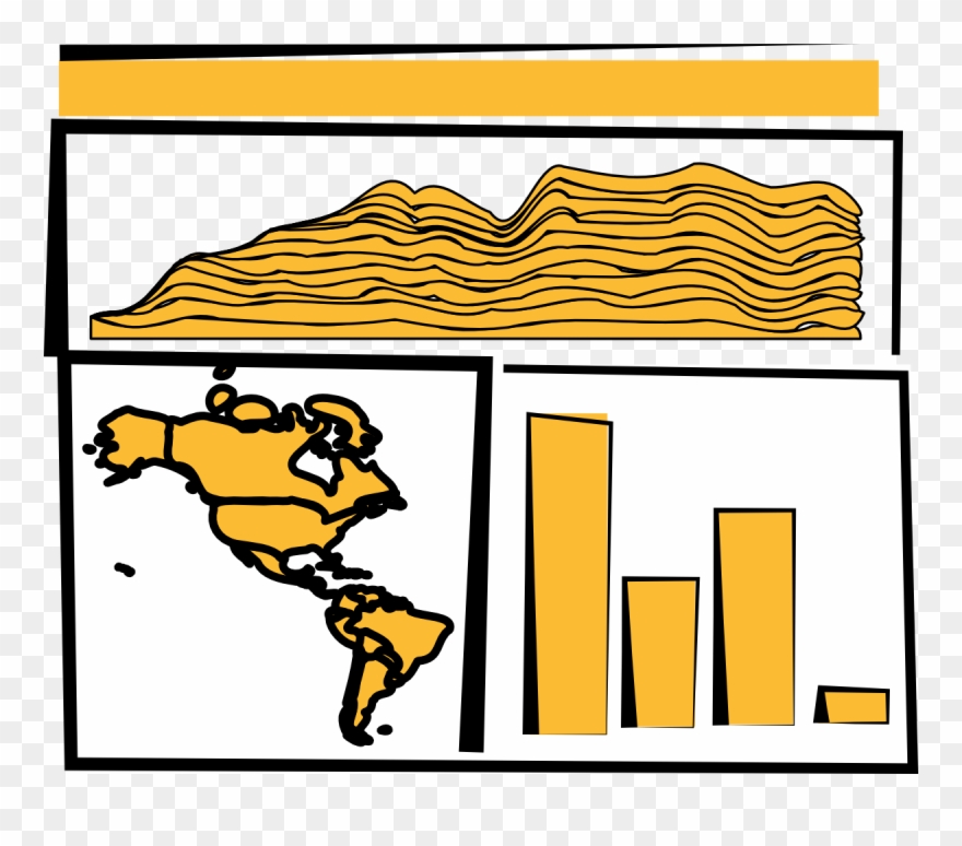 A Sketch Of A Dashboard, Showing A Map, Bar Chart, Clipart (#579033 ...