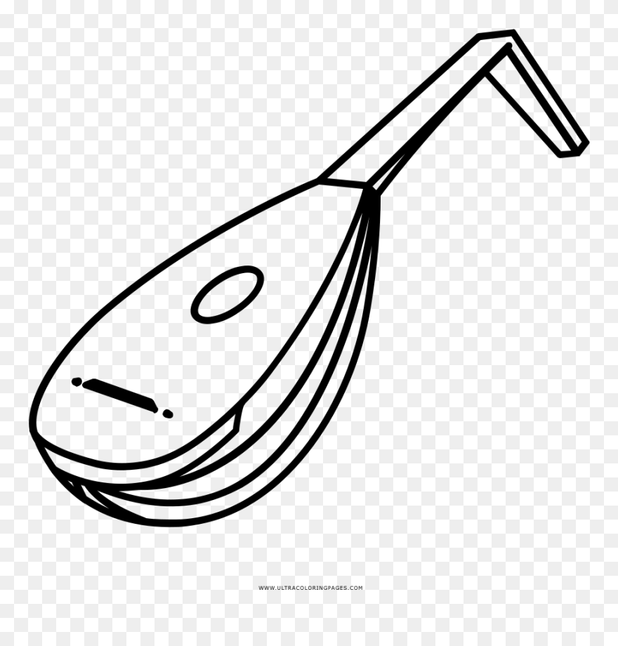 Lute Coloring Page - Outline Of A Lute Clipart (#5701239) - PinClipart