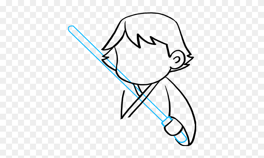 How To Draw Luke Skywalker - Luke Skywalker Drawing Easy Clipart ...